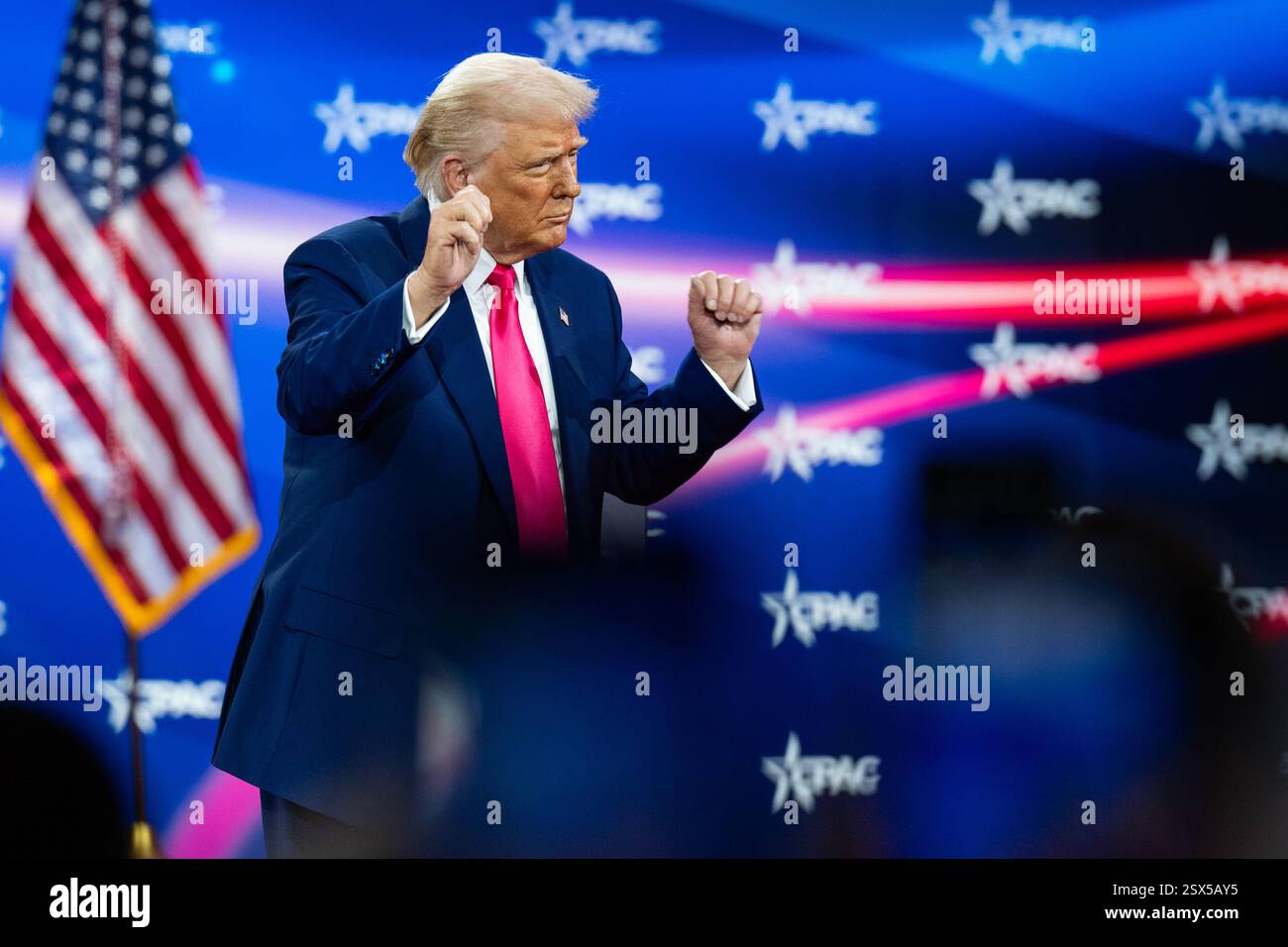 United States President President Donald J Trump speaks at the 2025 ...