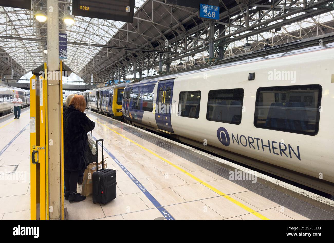Manchester, uk, January 19th 2025 Northern Railway train after arriving ...