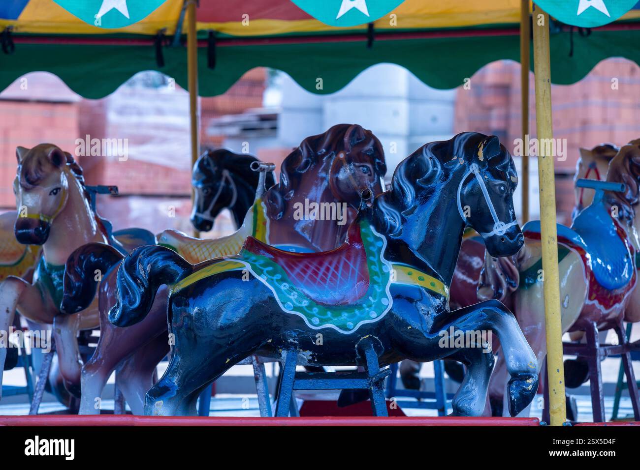 Carousel in a amusement park in countryside of Brazil Stock Photo - Alamy