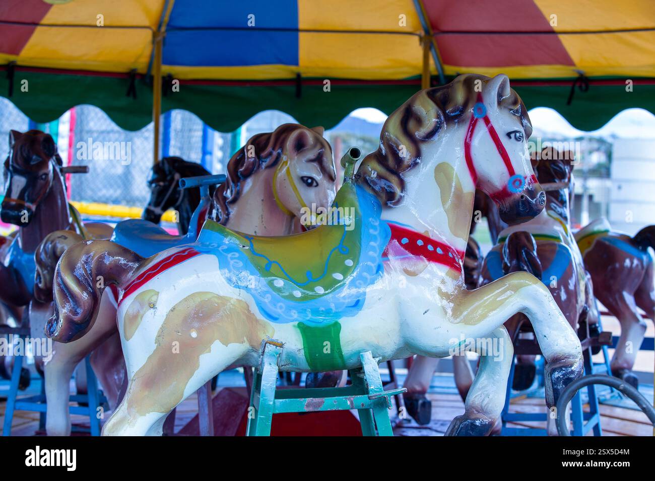 Carousel in a amusement park in countryside of Brazil Stock Photo - Alamy