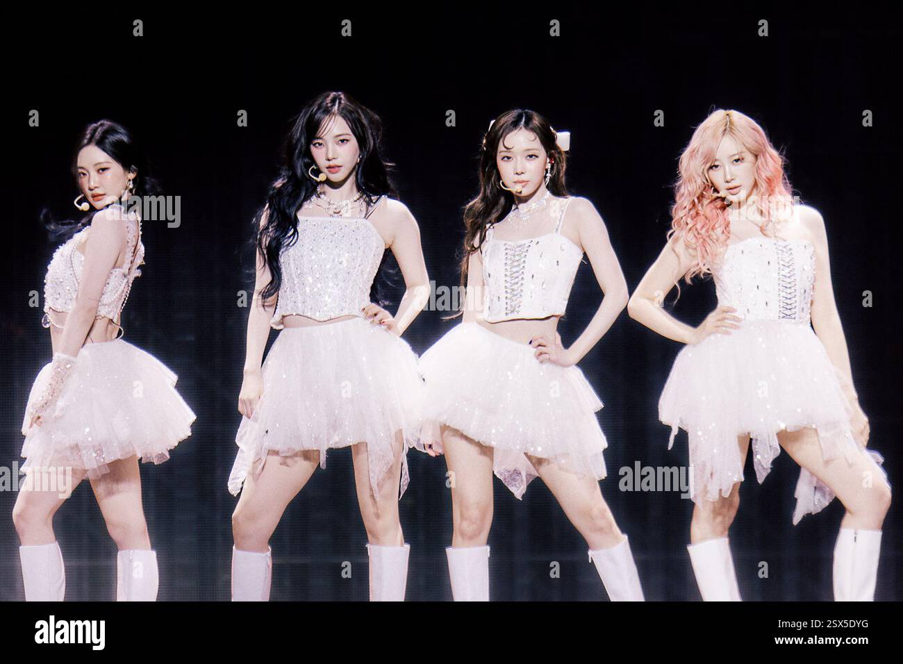 Aespa performs during the SYNK: Parallel Line Live Tour 2025 at Kia L ...