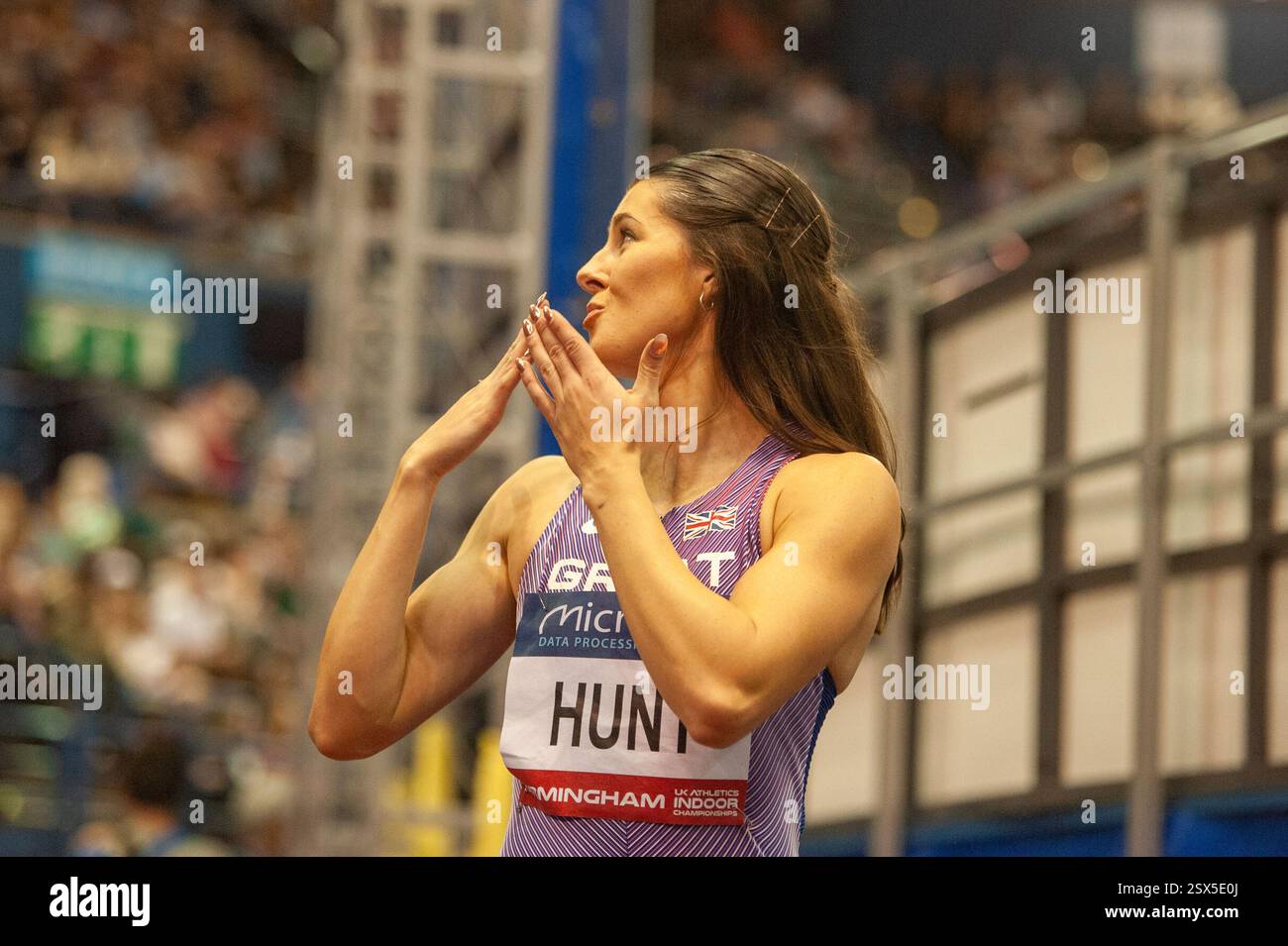 Utilita Arena, Birmingham, UK. 22nd Feb, 2025. Amy Hunt blows kisses to ...