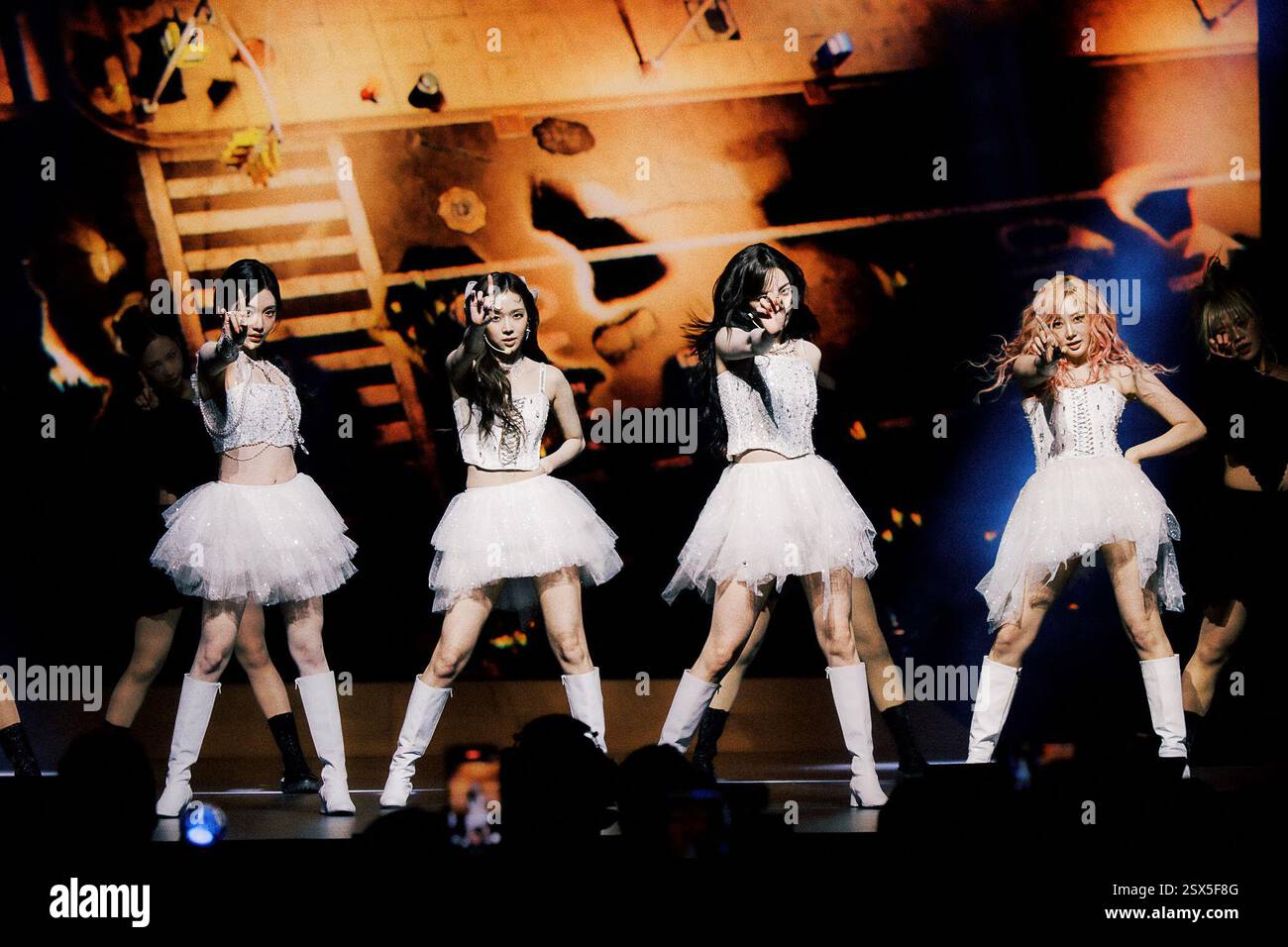 Aespa performs during the SYNK: Parallel Line Live Tour 2025 at Kia L ...