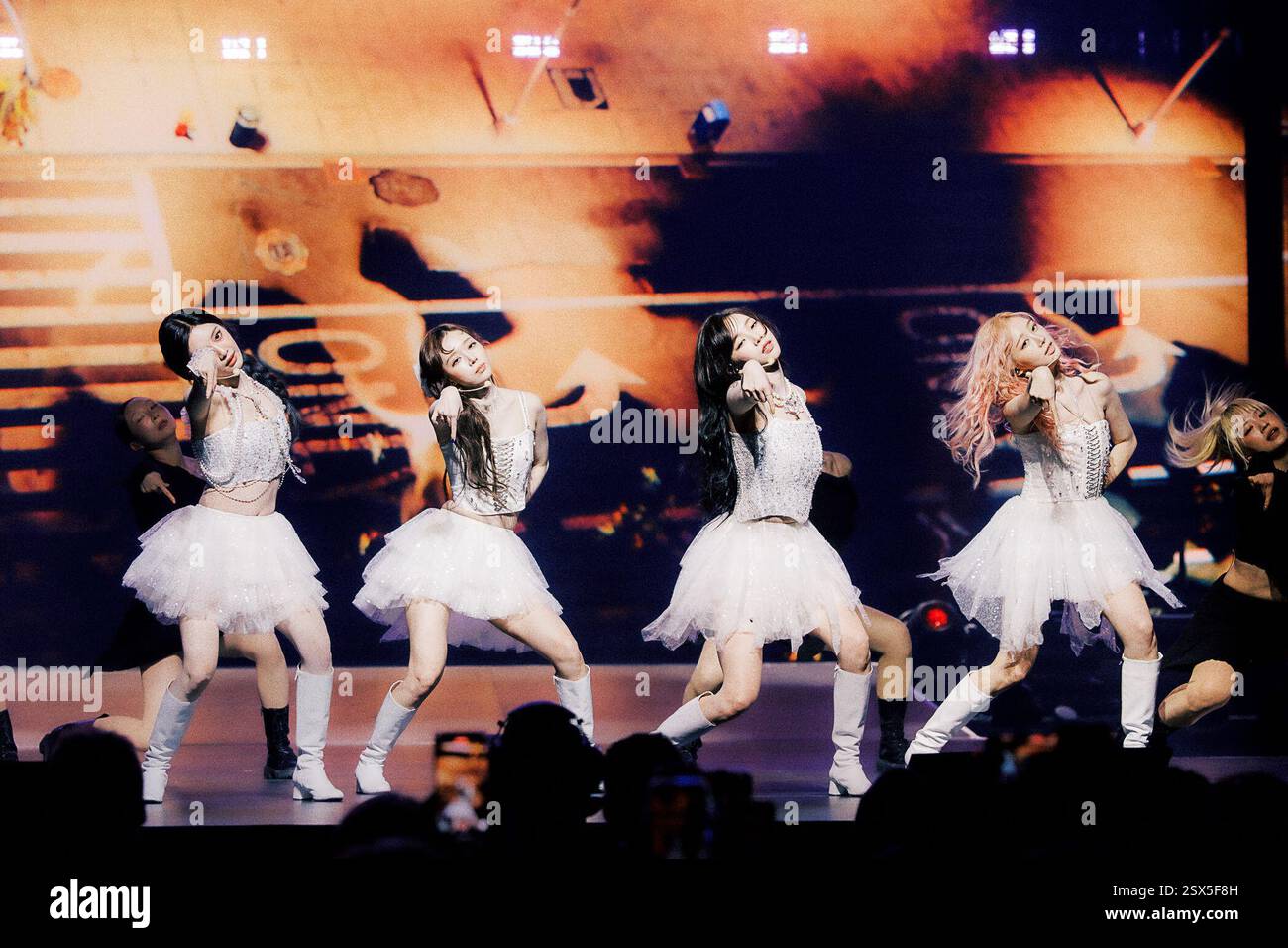 Aespa performs during the SYNK: Parallel Line Live Tour 2025 at Kia L ...