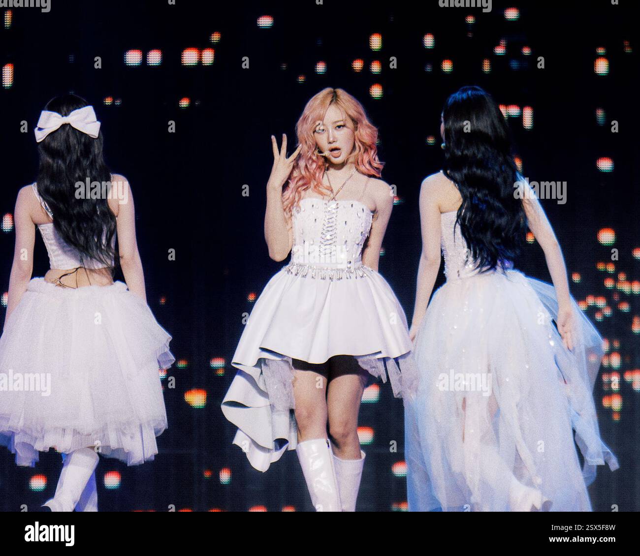 Aespa performs during the SYNK: Parallel Line Live Tour 2025 at Kia L ...