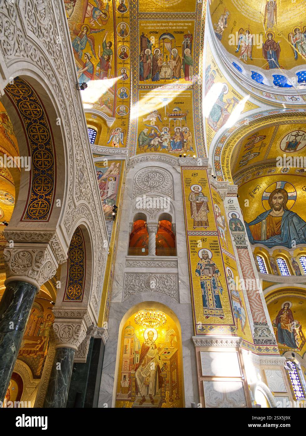 Stunning interior of a Byzantine-style church with elaborate golden ...
