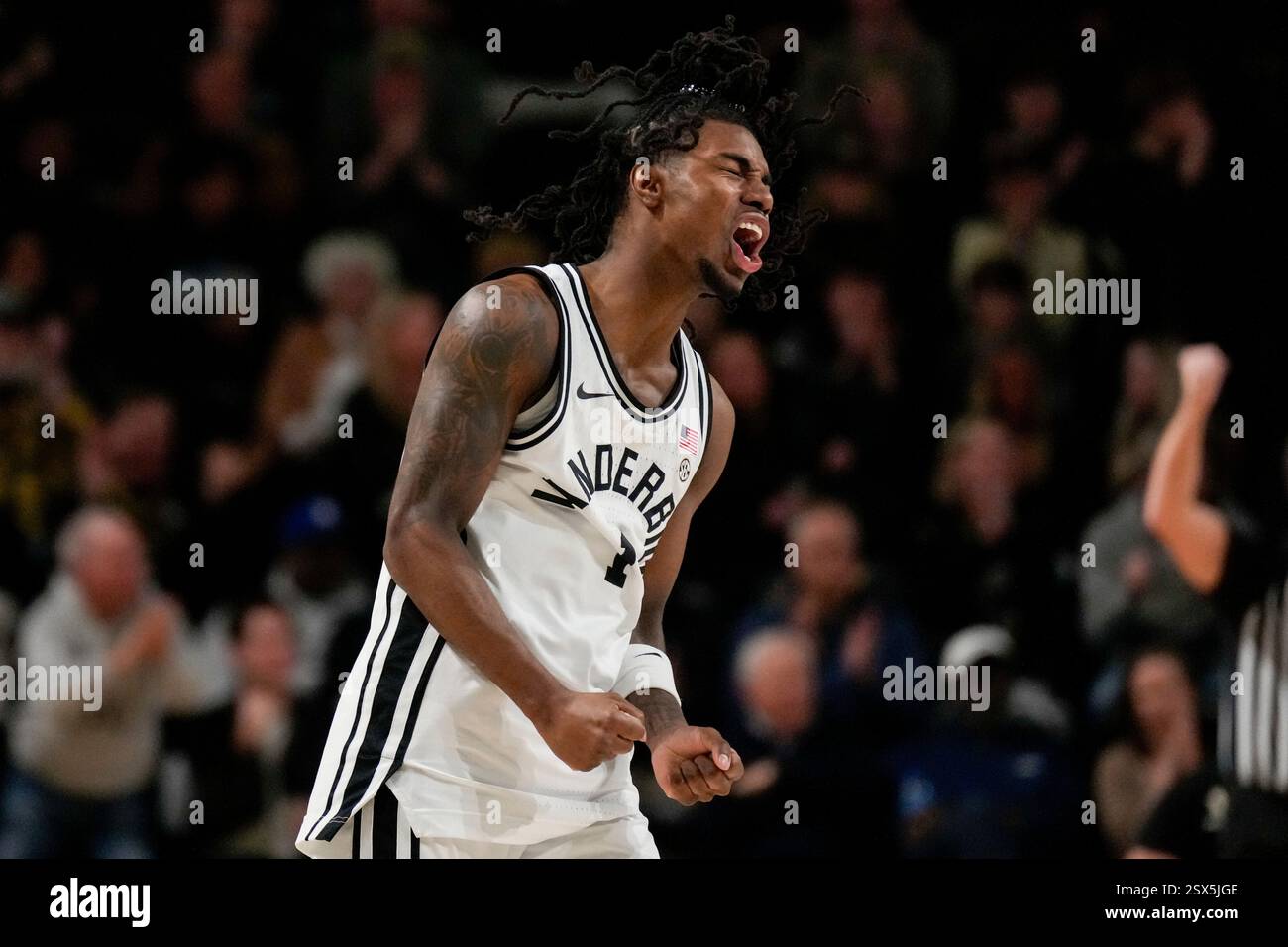 Vanderbilt guard Jason Edwards celebrates during the second half of an ...