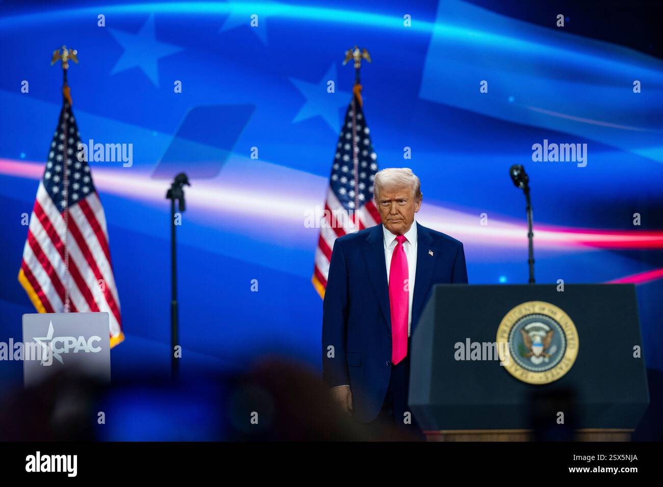 United States President President Donald J Trump speaks at the 2025 ...