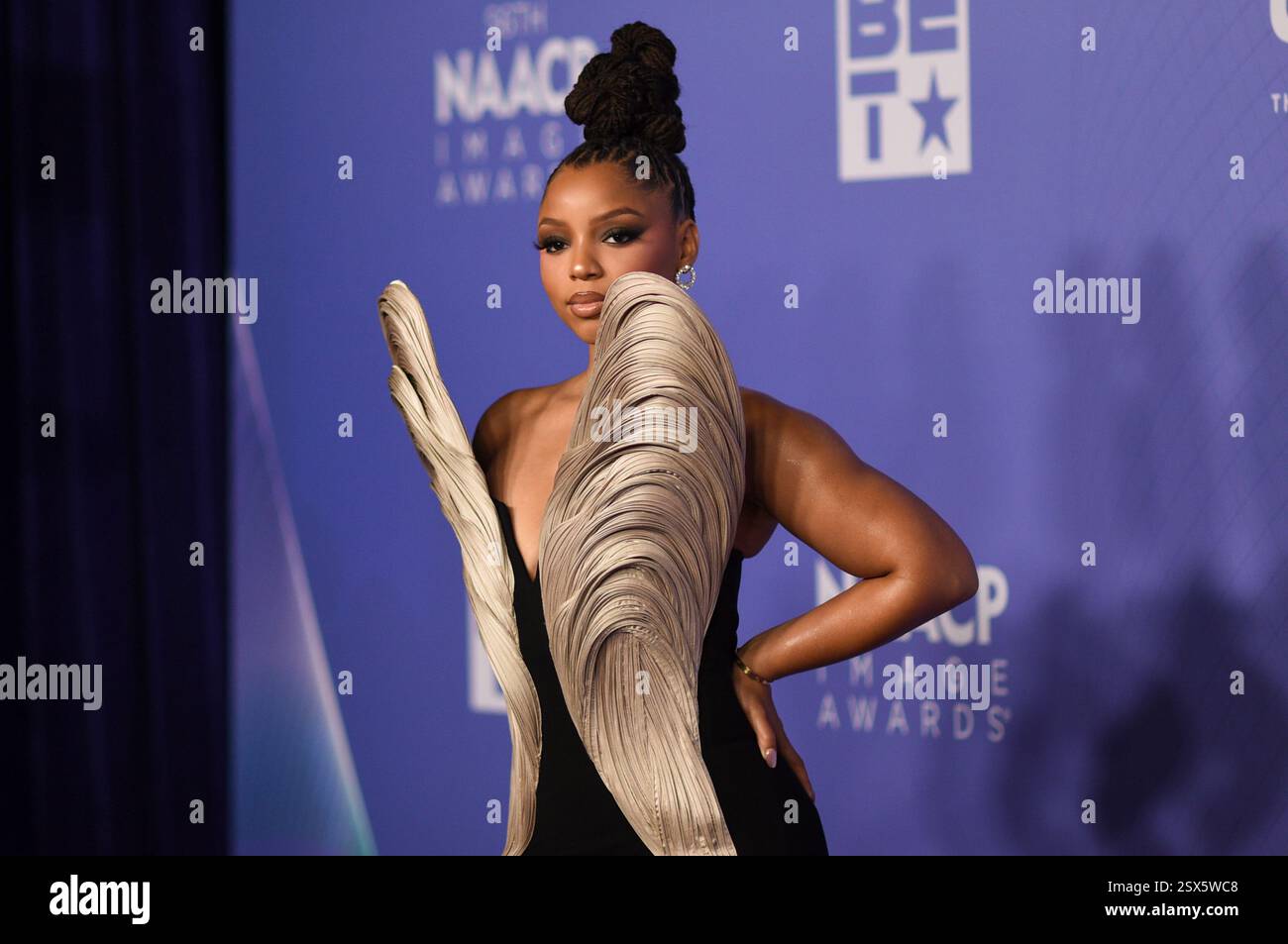 Chloe Bailey arrives at the 56th NAACP Image Awards on Saturday, Feb ...