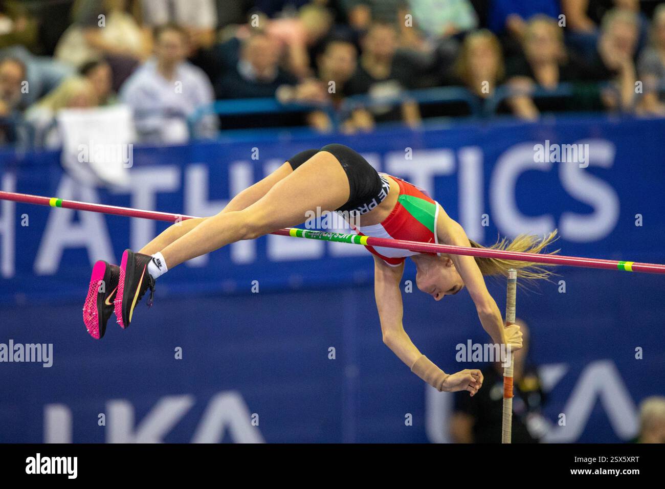 Utilita Arena, Birmingham, UK. 22nd Feb, 2025. Felicia Miloro goes over ...