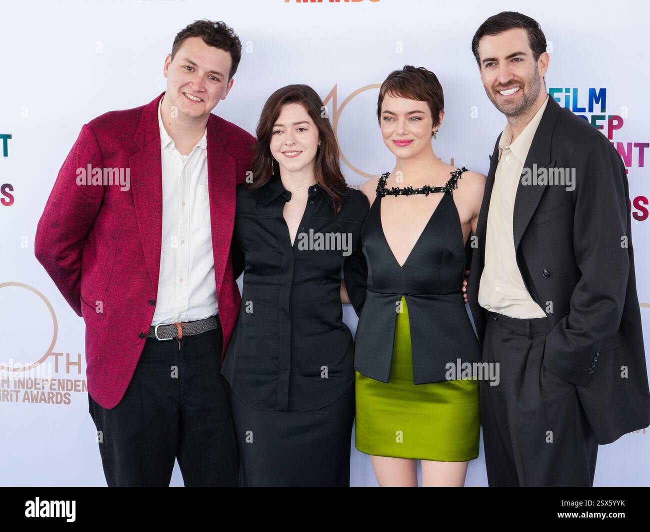 Los Angeles, USA. 22nd Feb, 2025. Kevin Kelly, Ali Herting, Emma Stone ...