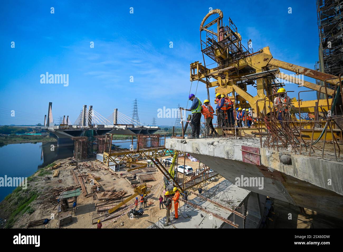 NEW DELHI, INDIA - FEBRUARY 22: A view of the ongoing construction of ...