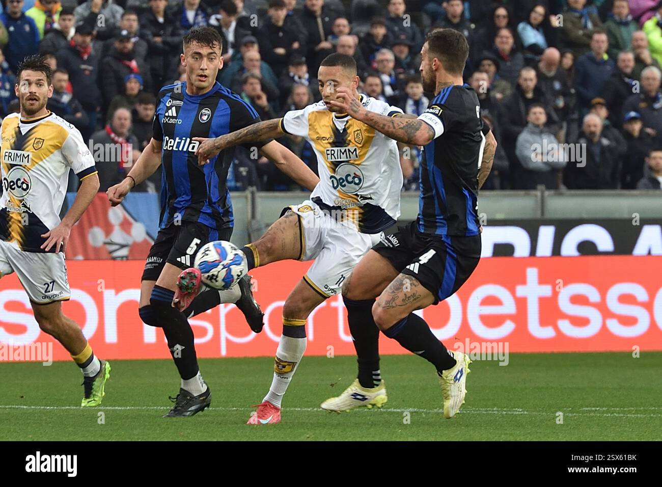 Pisa, Italy. 22nd Feb, 2025. Kevin Piscopo (Juve Stabia) thwarted by ...