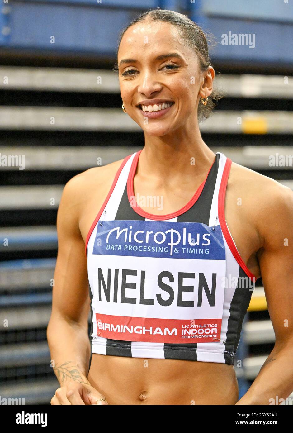 Birmingham, UK, 22 February 2025. Lina NIELSEN during the Microplus UK ...