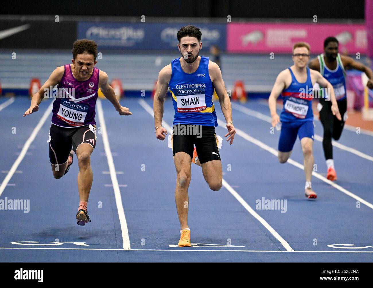 Birmingham, UK. 22nd Feb, 2025. SHAW Zac wins the Mens Para 60m sprint ...