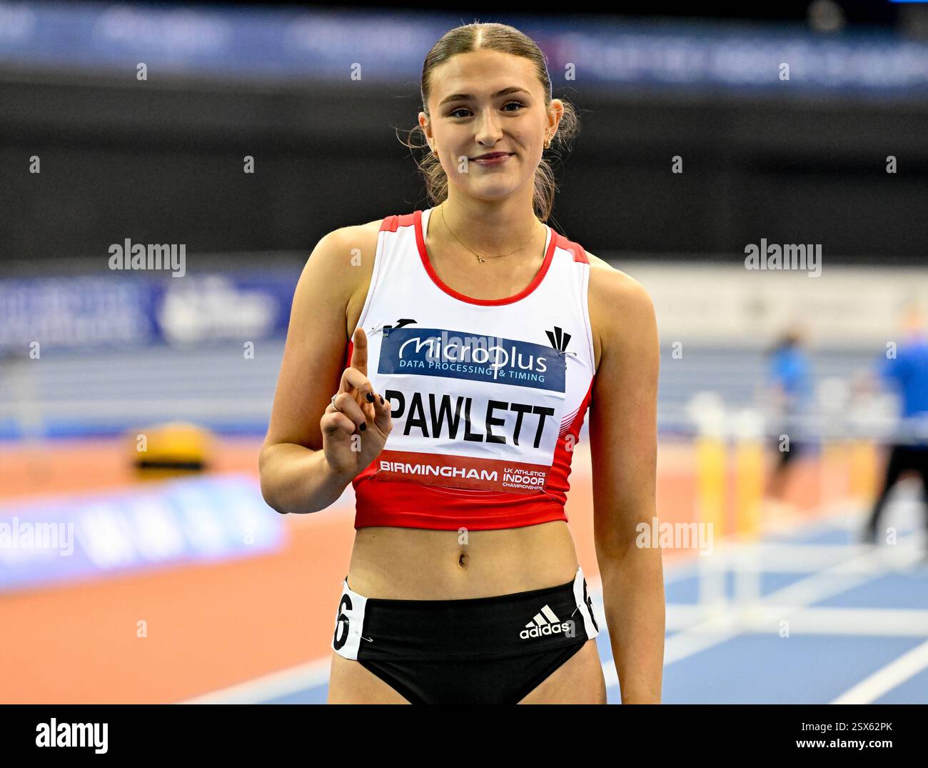Birmingham, UK. 22nd Feb, 2025. PAWLETT Abigail wins the Womens 60m ...