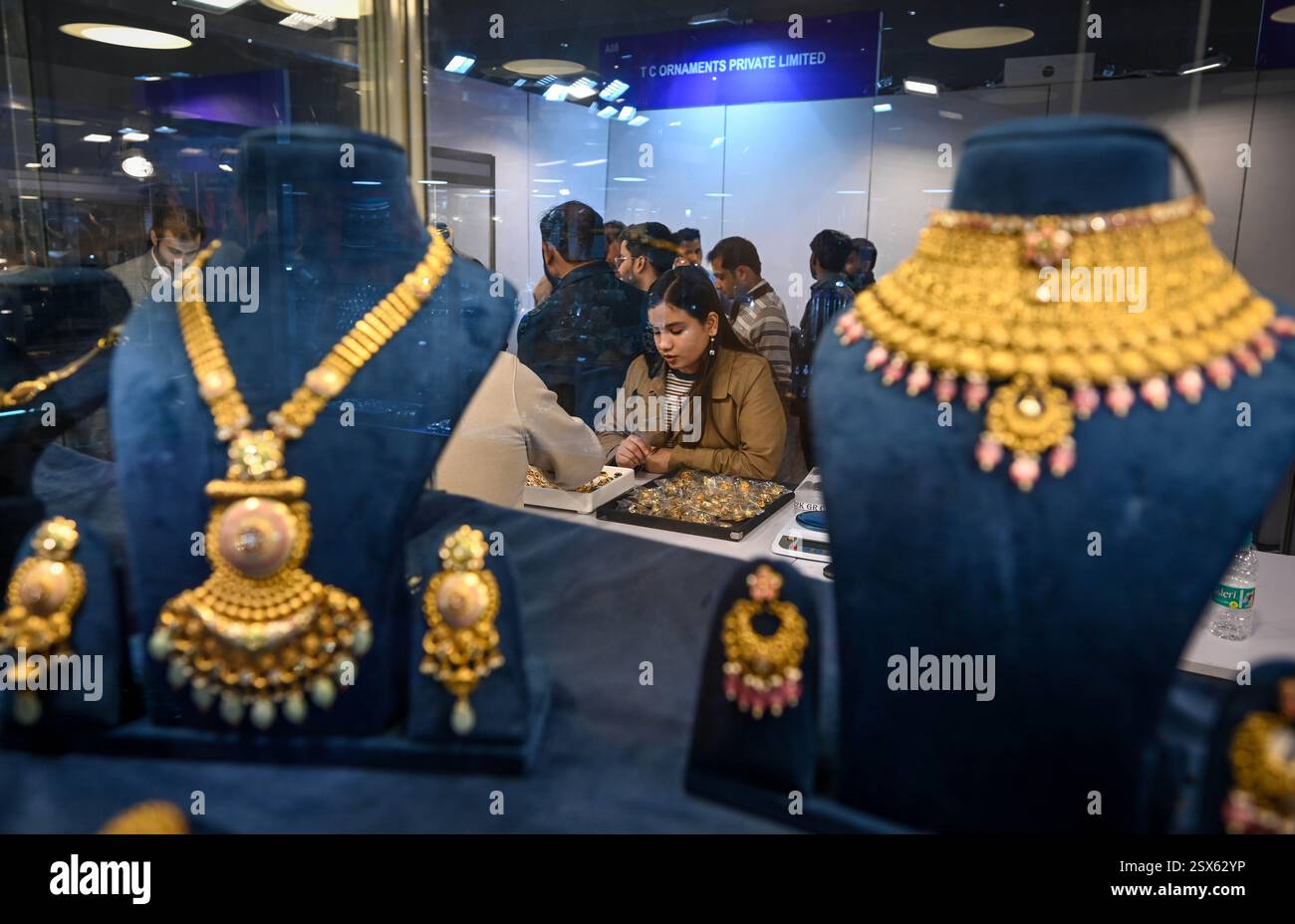 New Delhi, India. 22nd Feb, 2025. NEW DELHI, INDIA - FEBRUARY 22: Luxury Jewelry seen on display ...