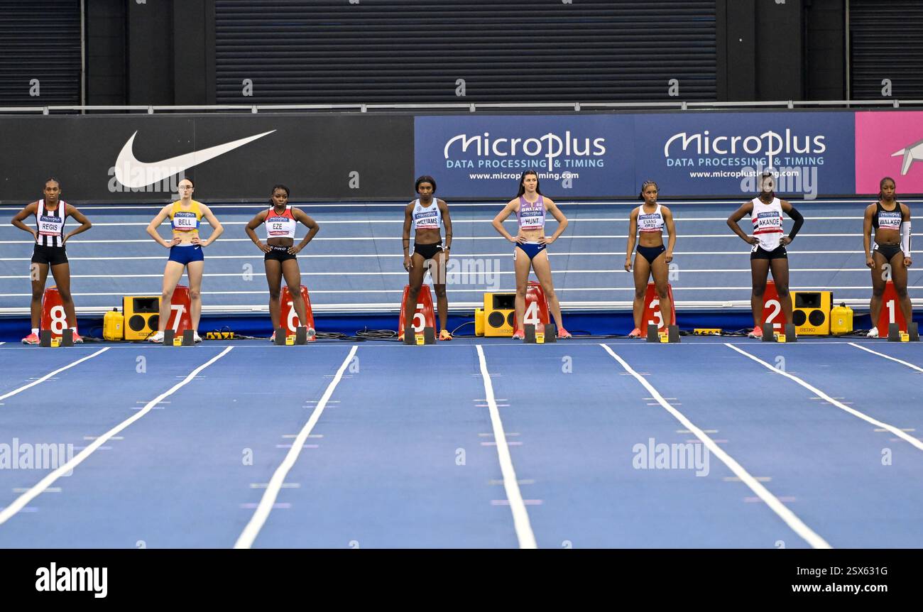 Birmingham, UK. 22nd Feb, 2025. Athletes on the start line of the ...