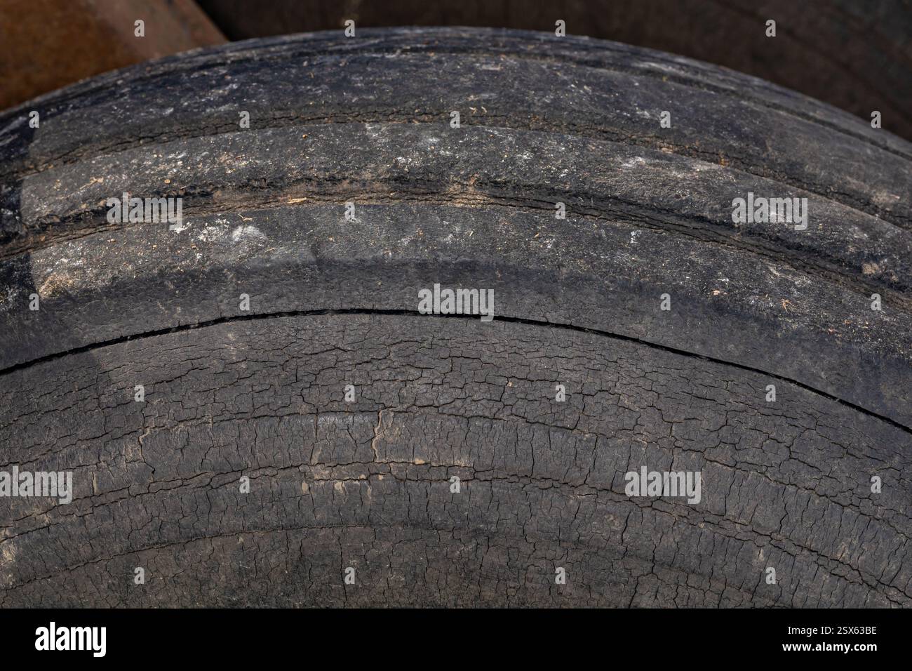 Sidewall cracking on farm implement tire. Tire damage, farming and ...