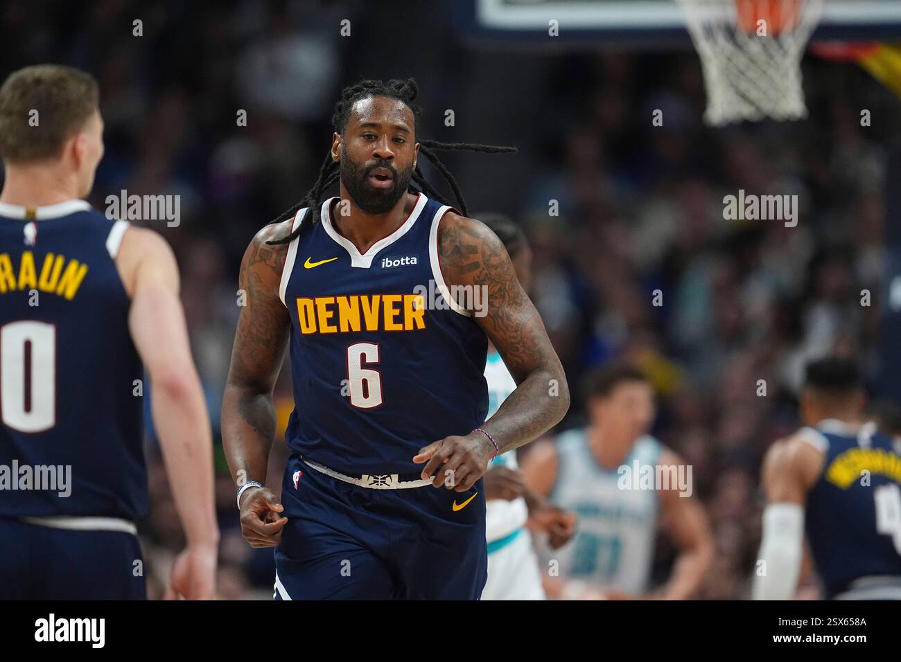 Denver Nuggets center DeAndre Jordan (6) in the second half of an NBA ...