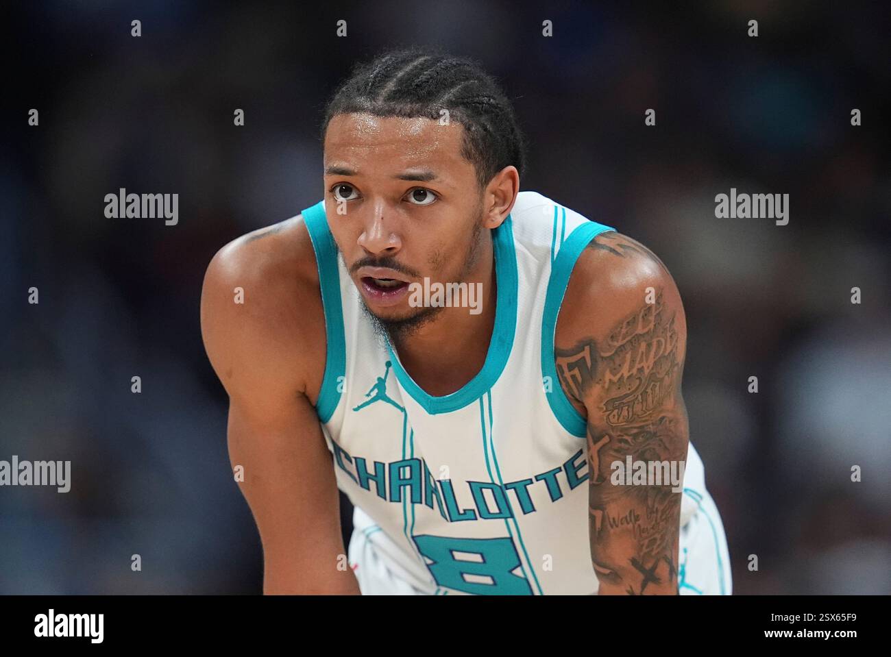 Charlotte Hornets guard Nick Smith Jr. (8) in the second half of an NBA ...