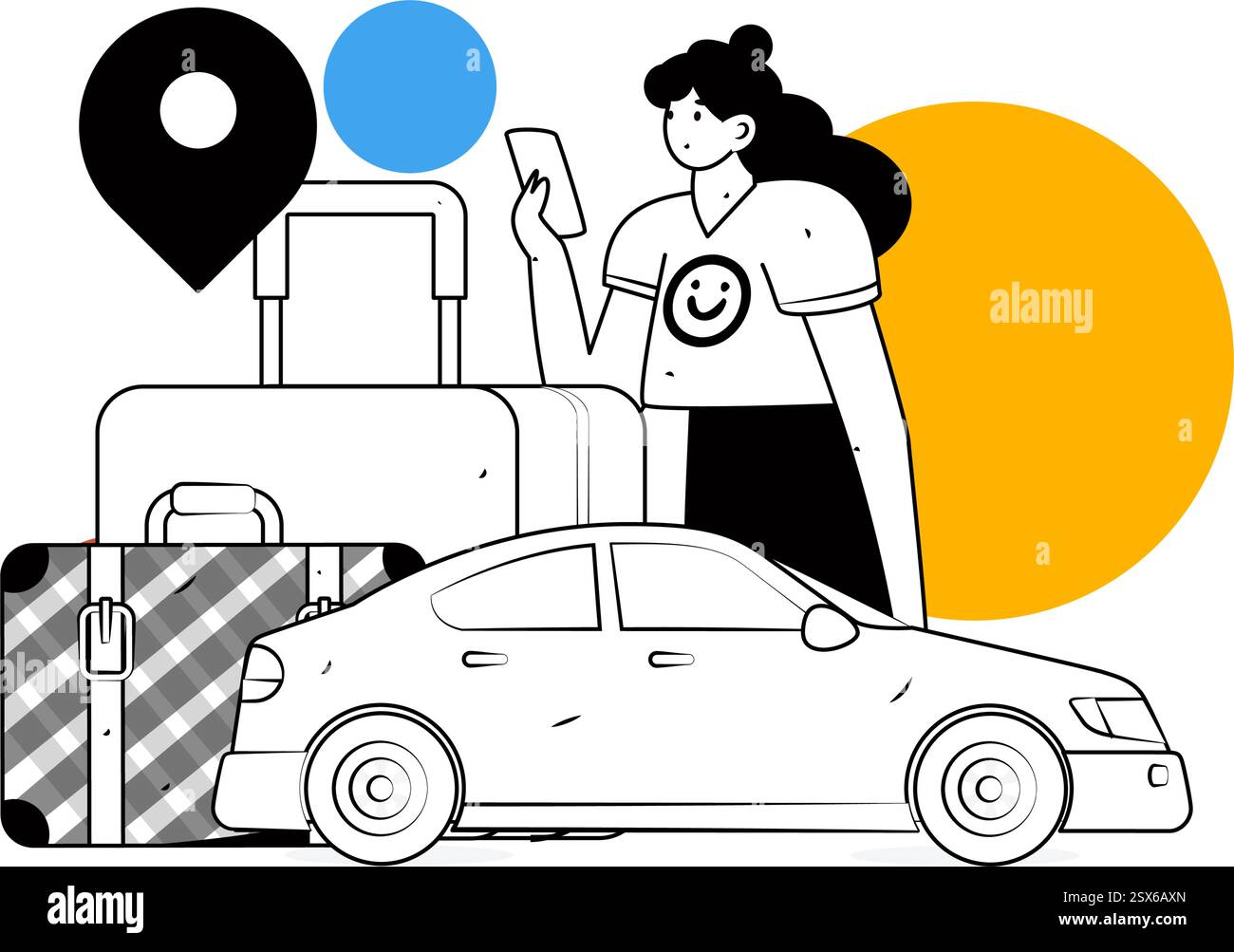 Flat vector concept operation hand drawn illustration of people taking ...