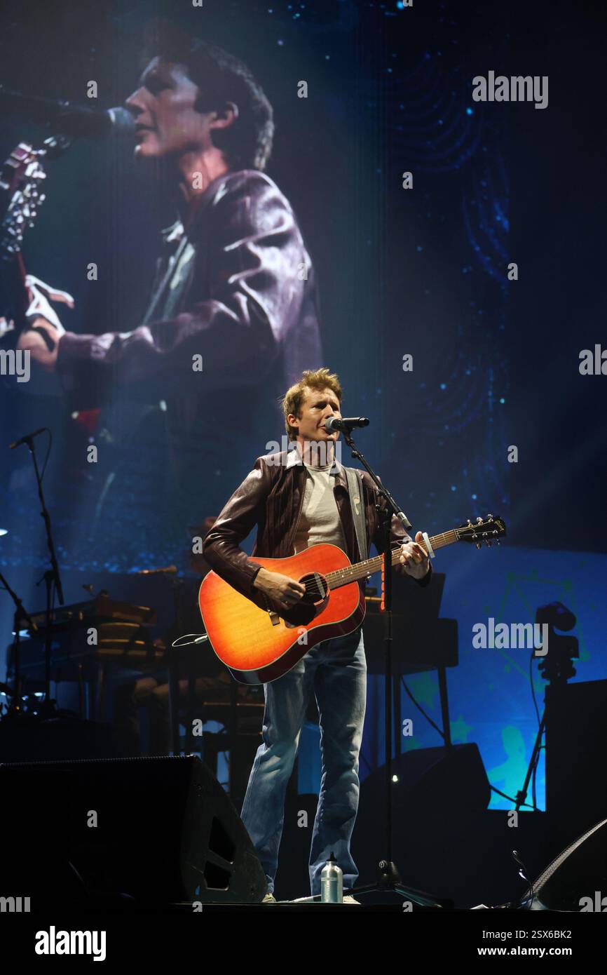 British songwriter James Blunt performing on stage at the Unipol Arena ...