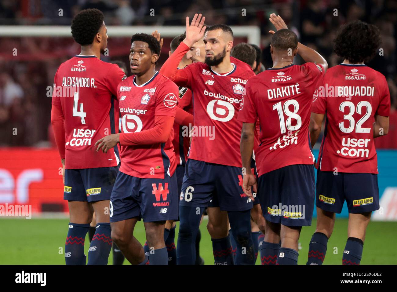 Jonathan David, Nabil Bentaleb of Lille and teammates celebrate the ...