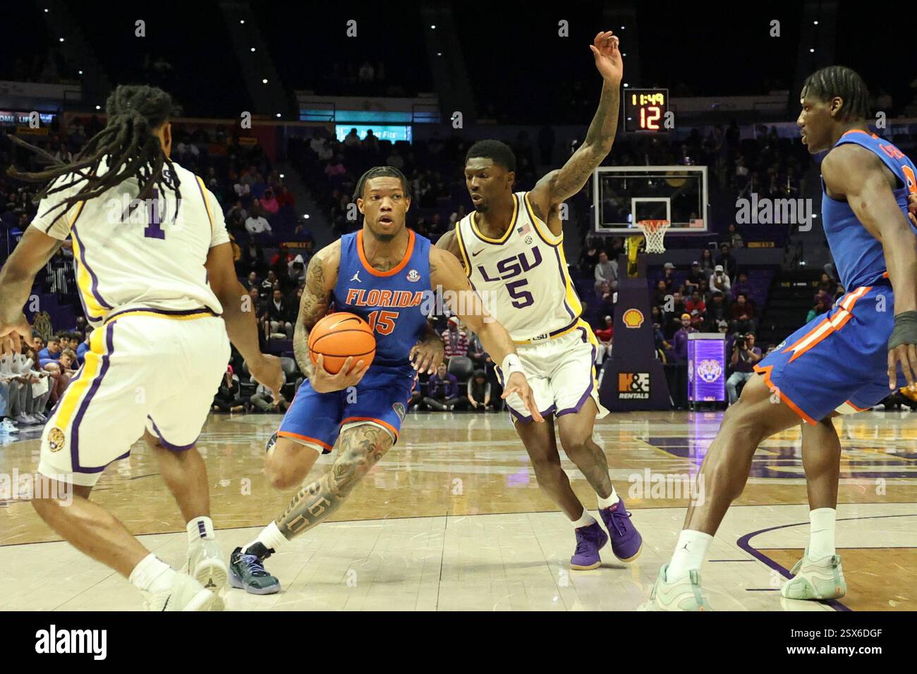 Baton Rouge, United States. 22nd Feb, 2025. Florida Gators guard Alijah ...