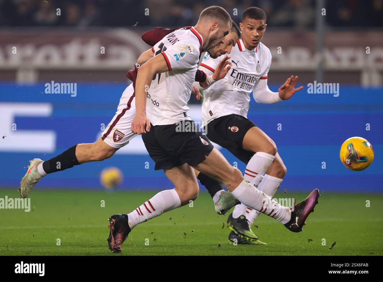Turin, Italy. 22nd Feb, 2025. Nikola Vlasic of Torino FC shoots ...