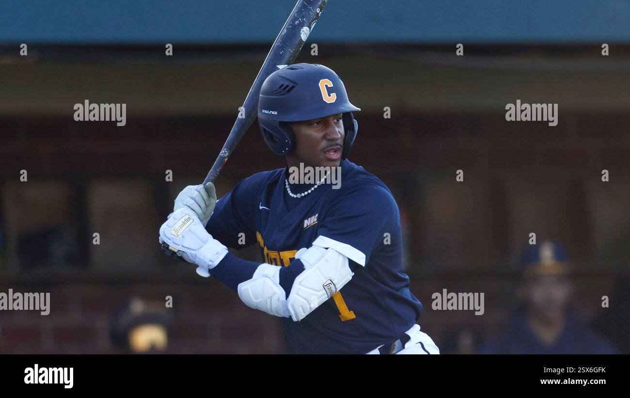 Coppin State outfielder Bryce Thompson (1) at bat during an NCAA ...