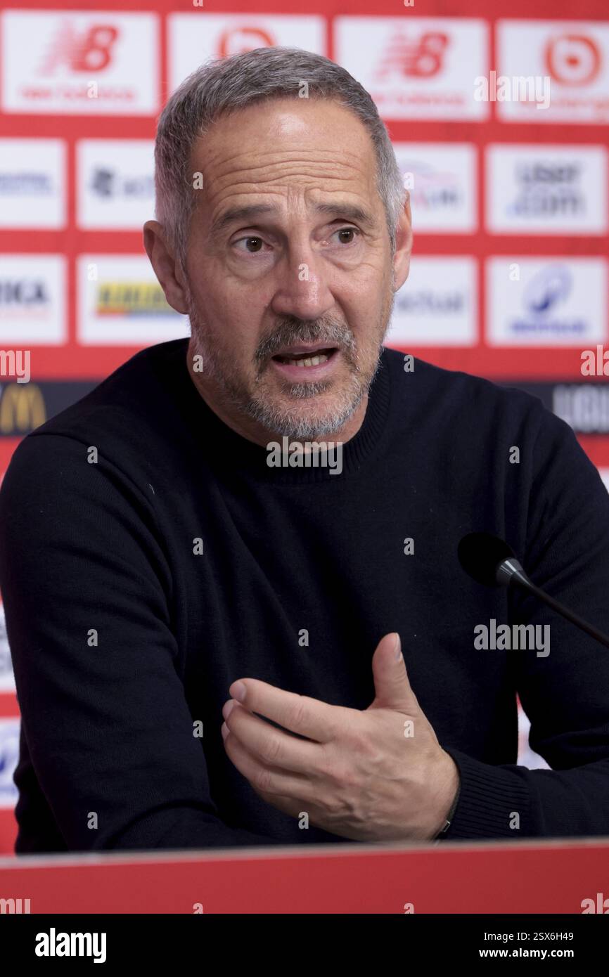 Coach of AS Monaco Adolf Adi Hutter during the post-match press ...