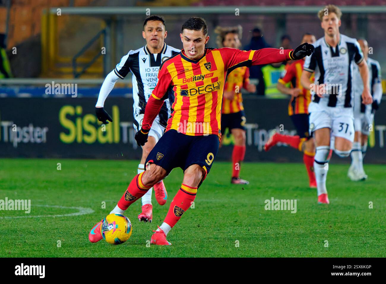 Lecce, Italy. 21st Feb, 2025. Nikola Krstovic of US Lecce during US ...