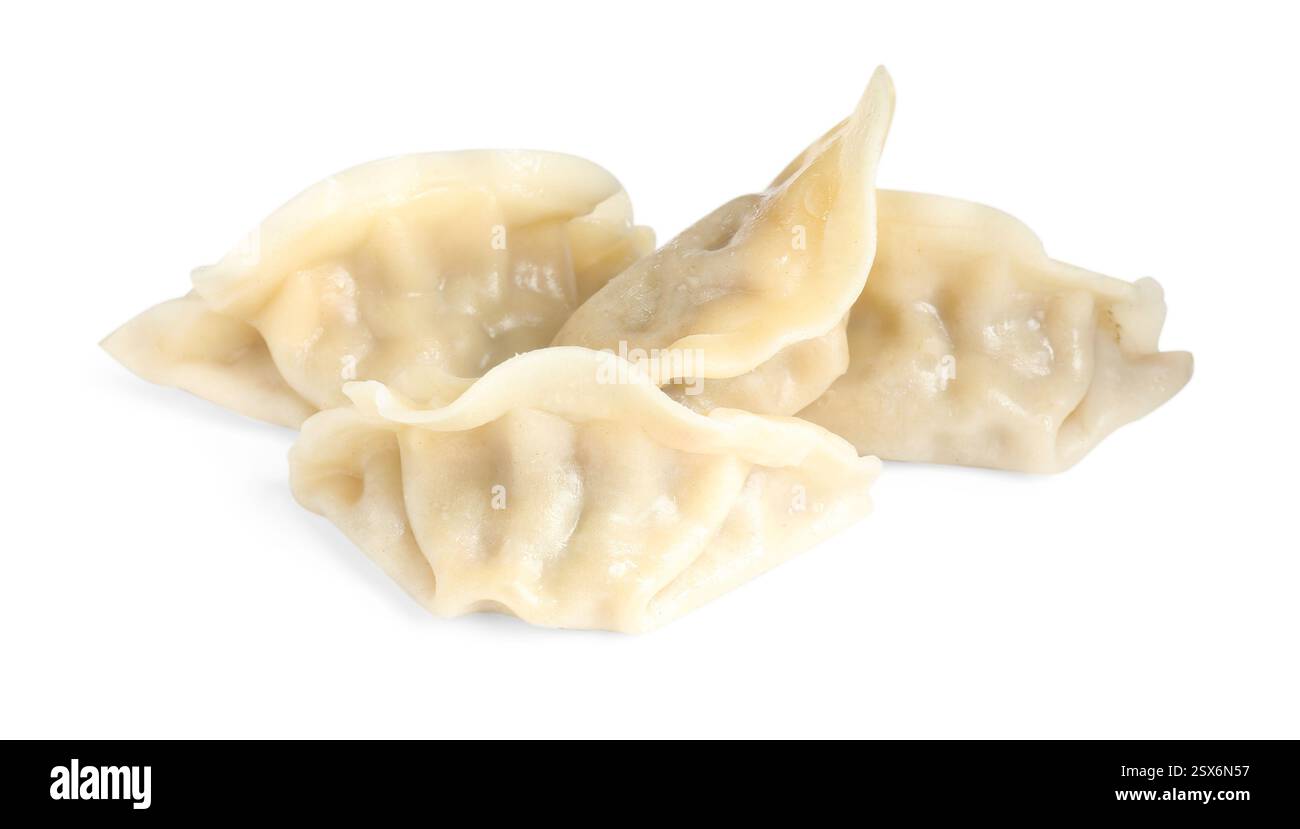 Tasty boiled gyoza (dumplings) isolated on white Stock Photo - Alamy