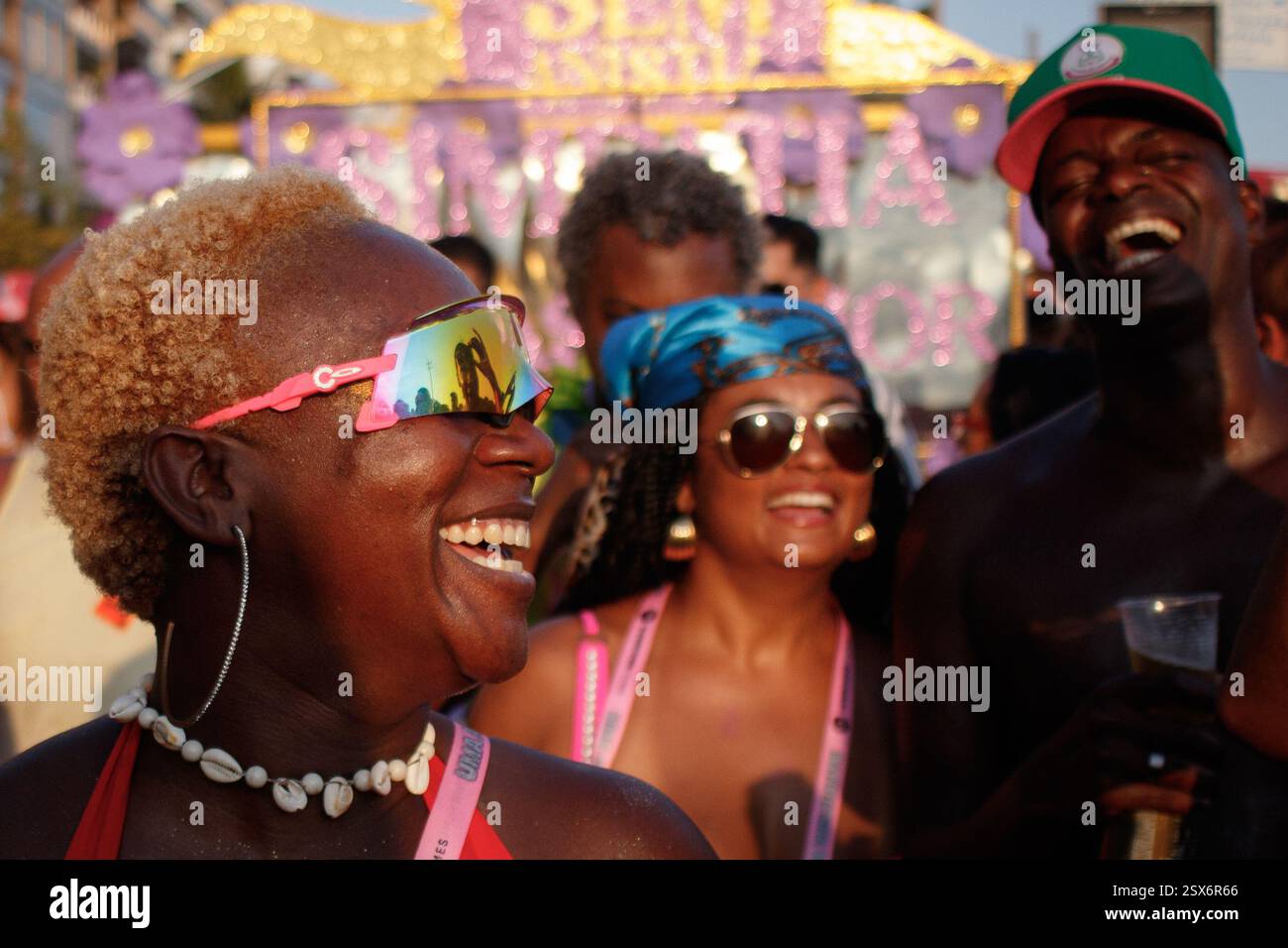 Rio De Janeiro, Brazil. 22nd Feb, 2025. Celebrators dance during the ...