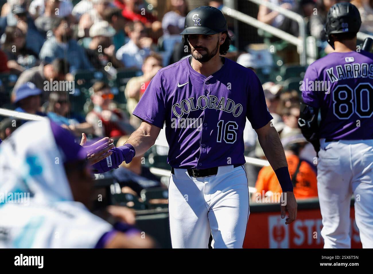 SCOTTSDALE, AZ - FEBRUARY 22: Colorado Rockies outfielder Sam Hilliard ...