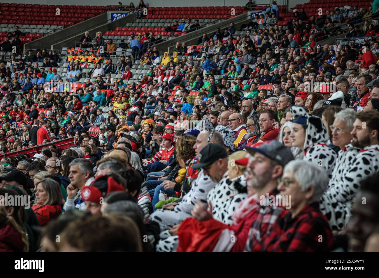 Vancouver, Canada. 22nd Feb, 2025. VANCOUVER, BC - FEBRUARY 22: World Rugby Sevens Series fans ...