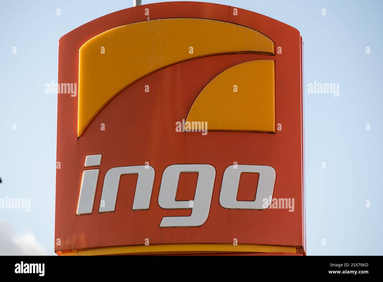 The Ingo logo is displayed at the Ingo gas station in Odense. (Photo by ...