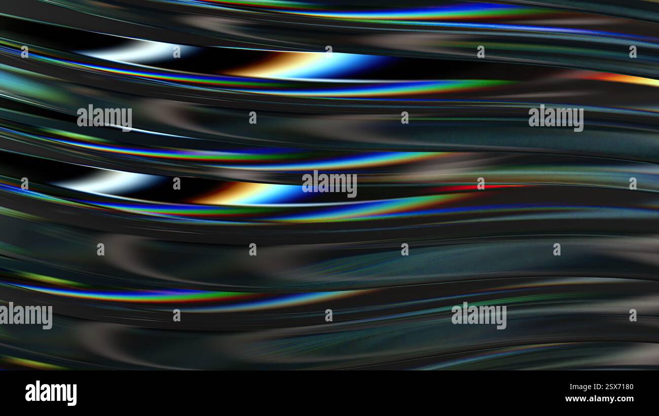 Modern art abstract background with blue purple chrome refraction water-like curves High quality ...