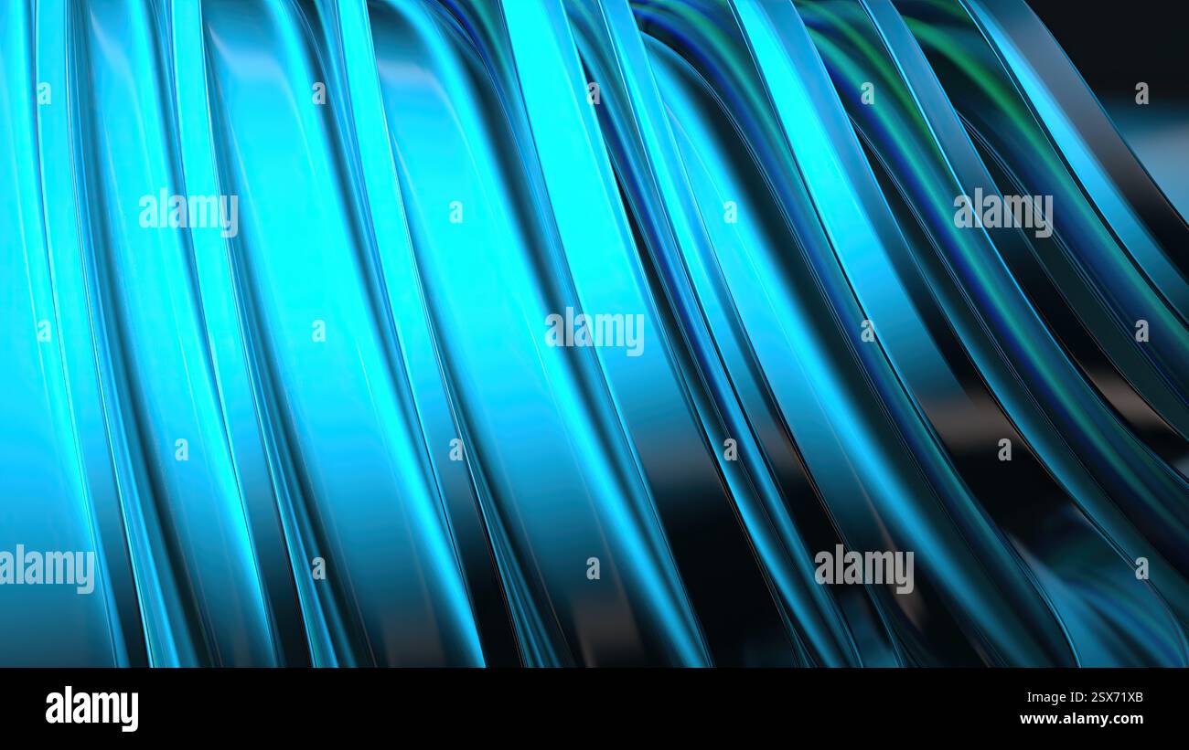 Blue purple chrome refraction watery modern curve beauty abstract ...