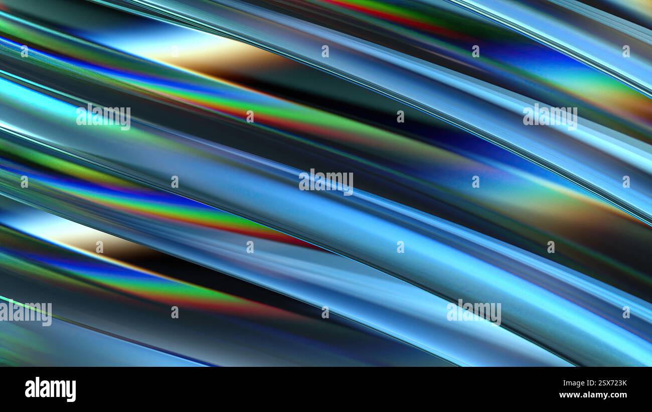 Blue purple chrome refraction curve abstract background representing a modern delicacy like ...