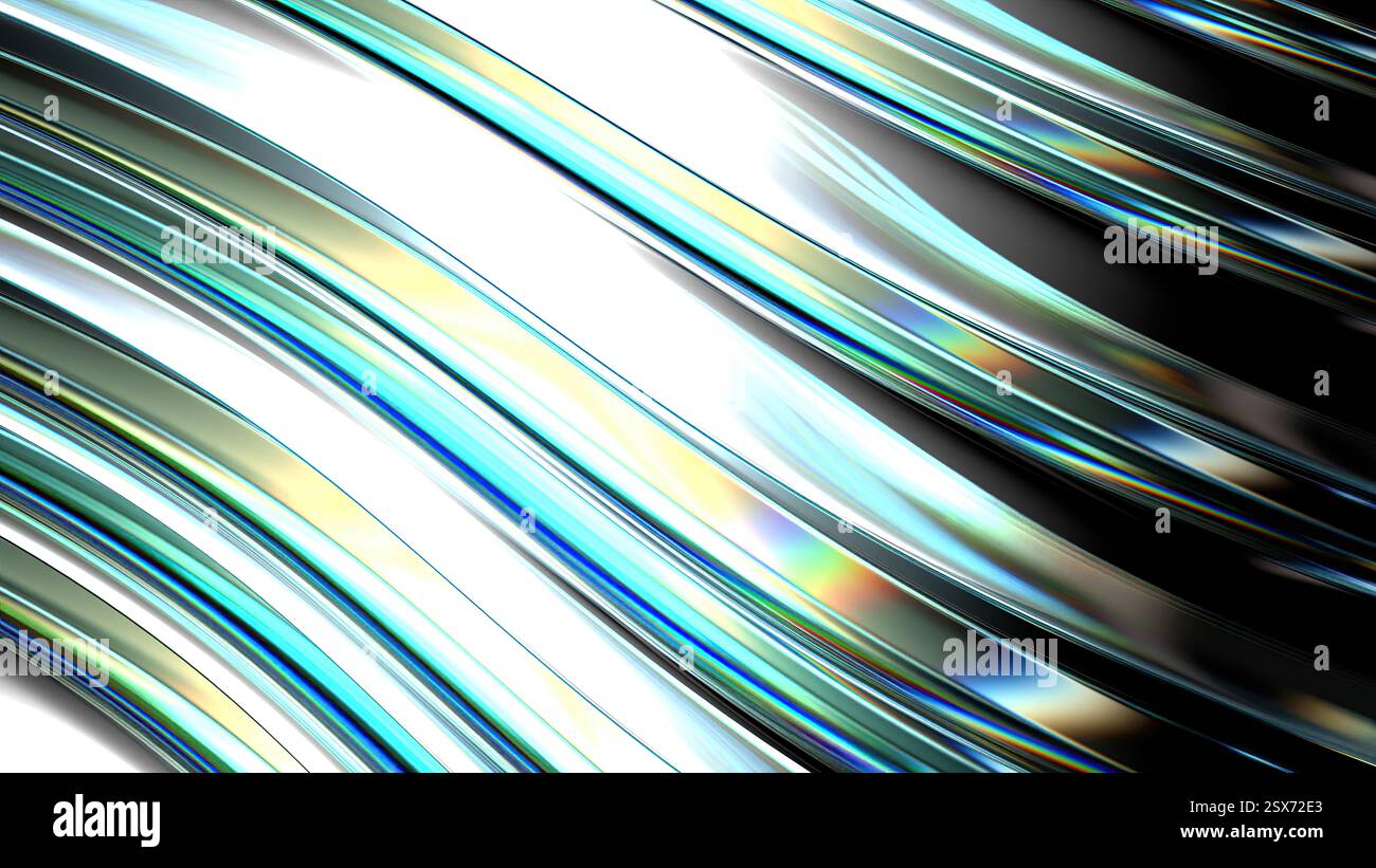 blue purple chrome refraction watery modern art curve abstract ...