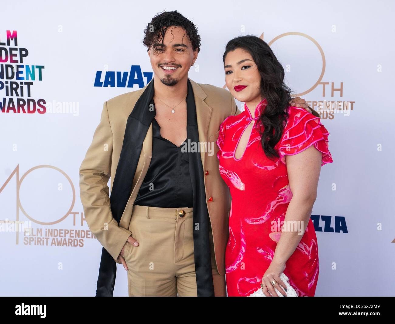 Los Angeles, USA. 22nd Feb, 2025. Tonatiuh and Jaylee Hamidi walking on ...