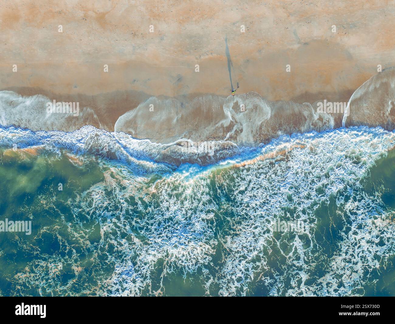 Day begins on beach aerial hi-res stock photography and images - Alamy