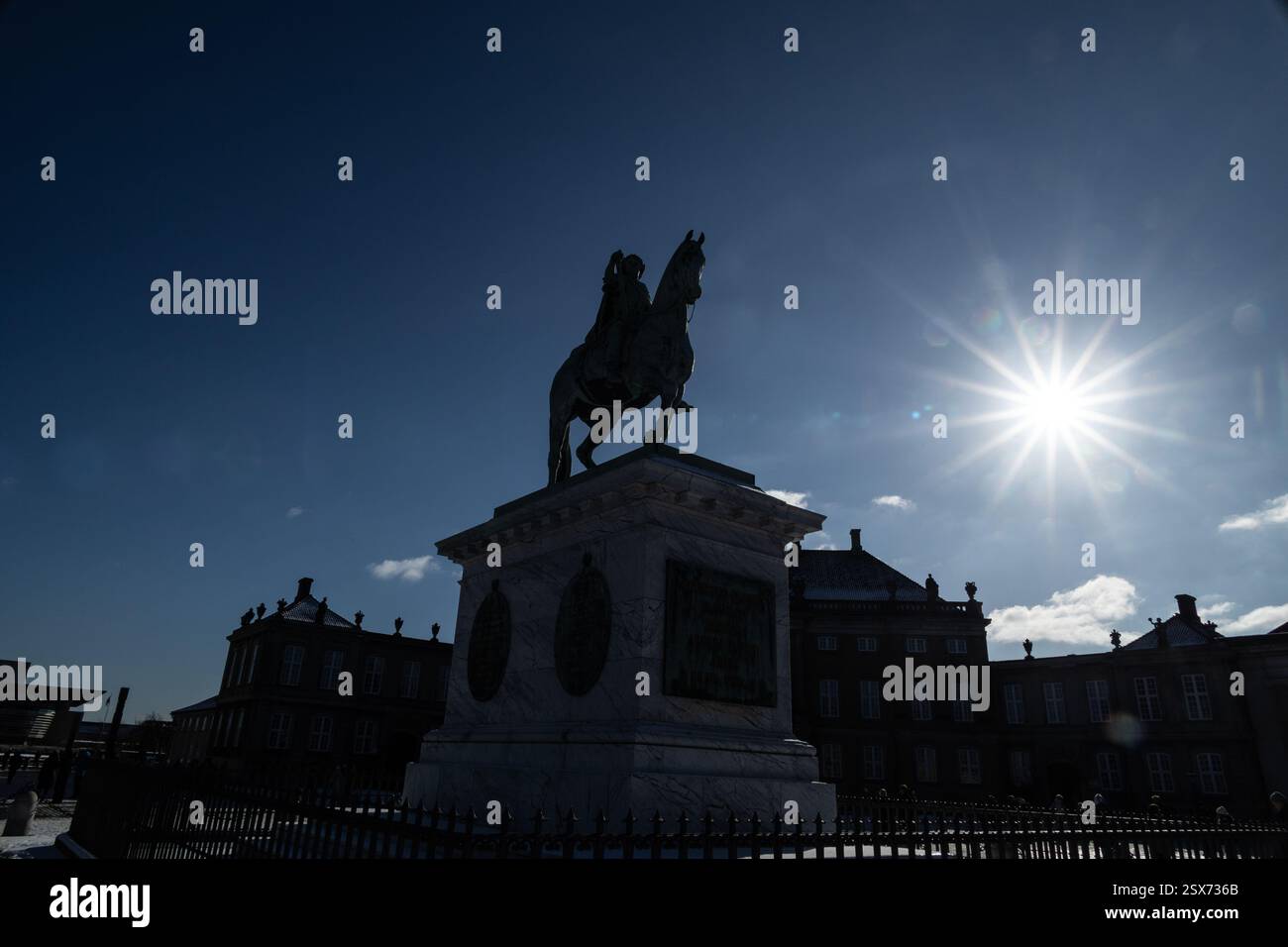 Copenhagen, Denmark. 17th Feb, 2025. The equestrian statue of King ...