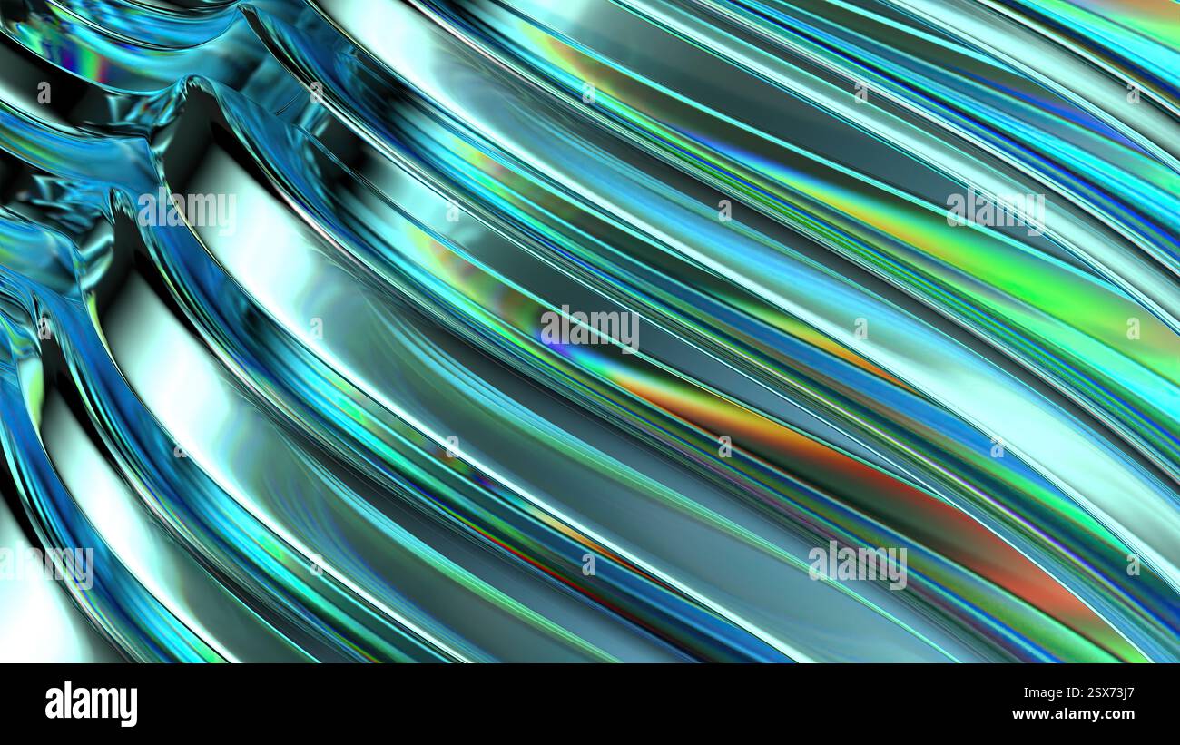 Blue purple chrome refraction curve abstract background representing modern art delicacy like ...