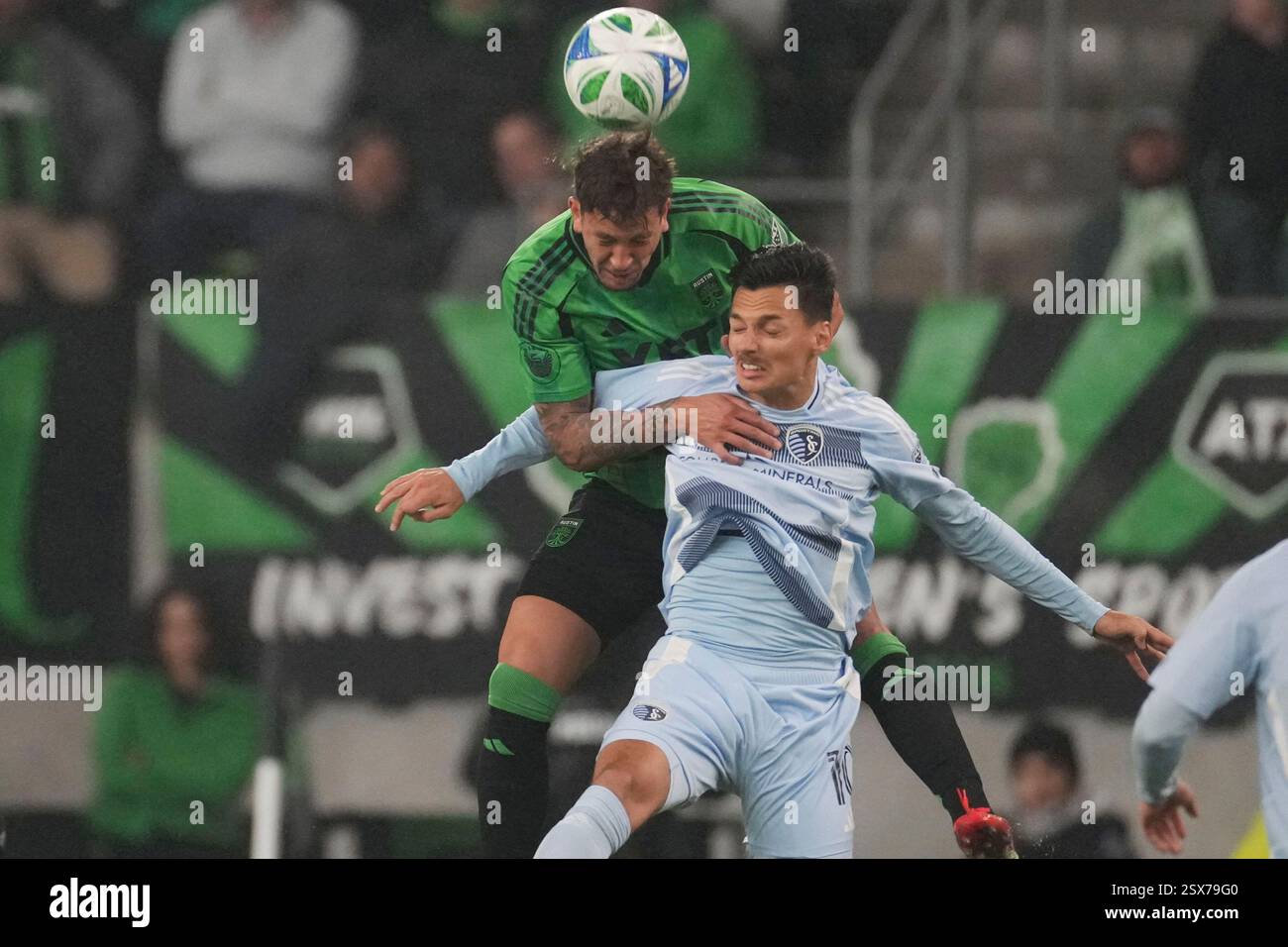Sporting Kansas City forward Dániel Salloi (10) and Austin FC defender ...