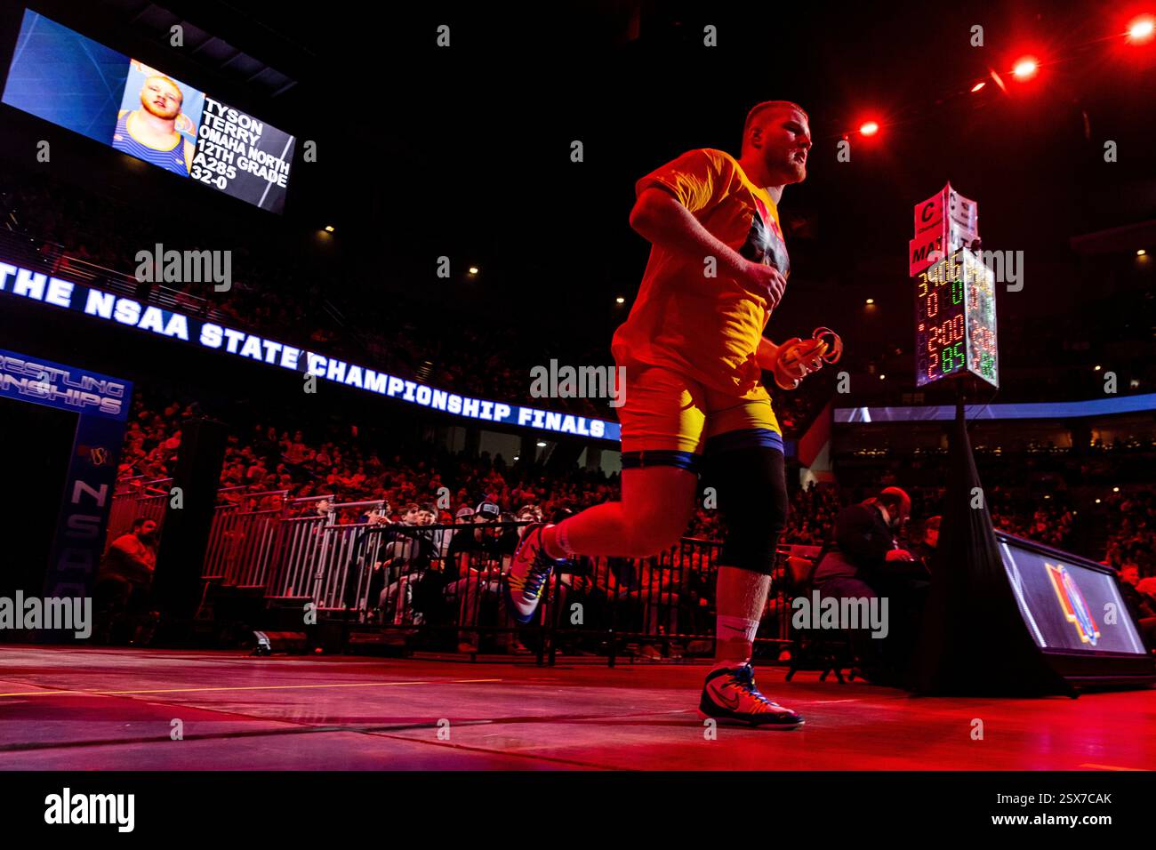 Omaha North's Tyson Terry is introduced before he wrestles Omaha ...