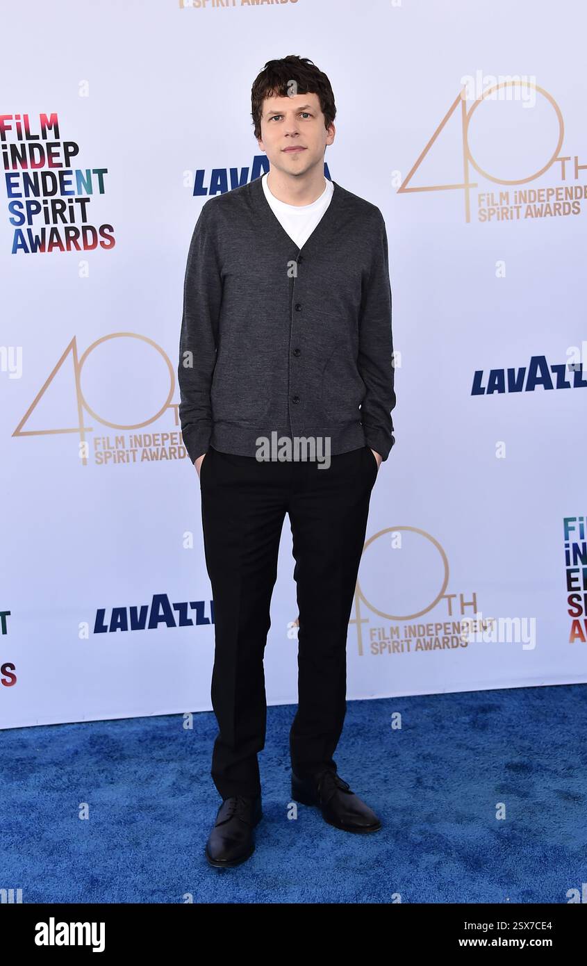 Jess Eisenberg arriving to the 40th Film Independent Spirit Awards held ...