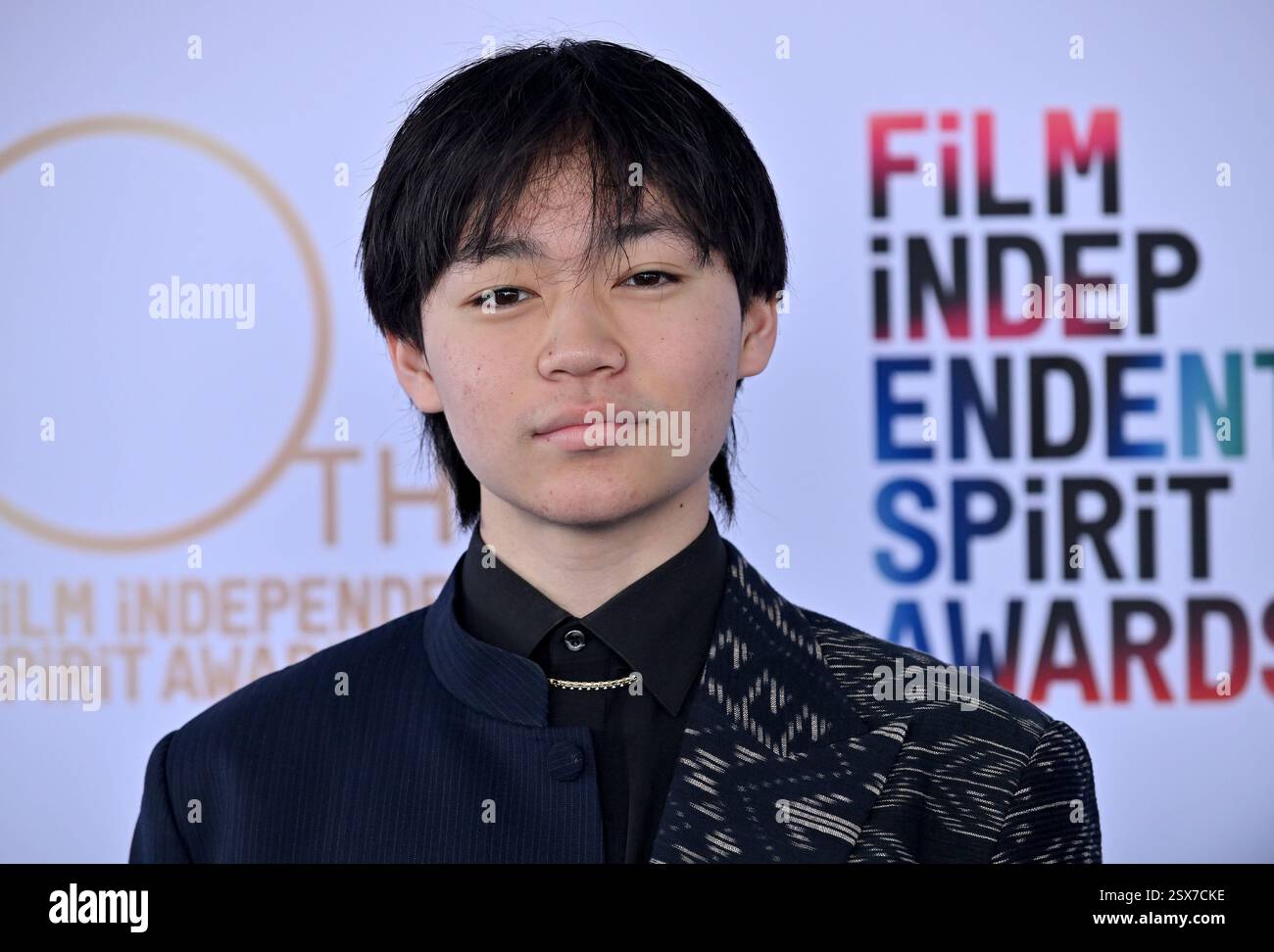 Izaac Wang arriving to the 40th Film Independent Spirit Awards held at the beach on February 22 ...
